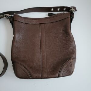 Coach | Bags | Coach Vintage Felicia Dark Brown Pebble Leather ...